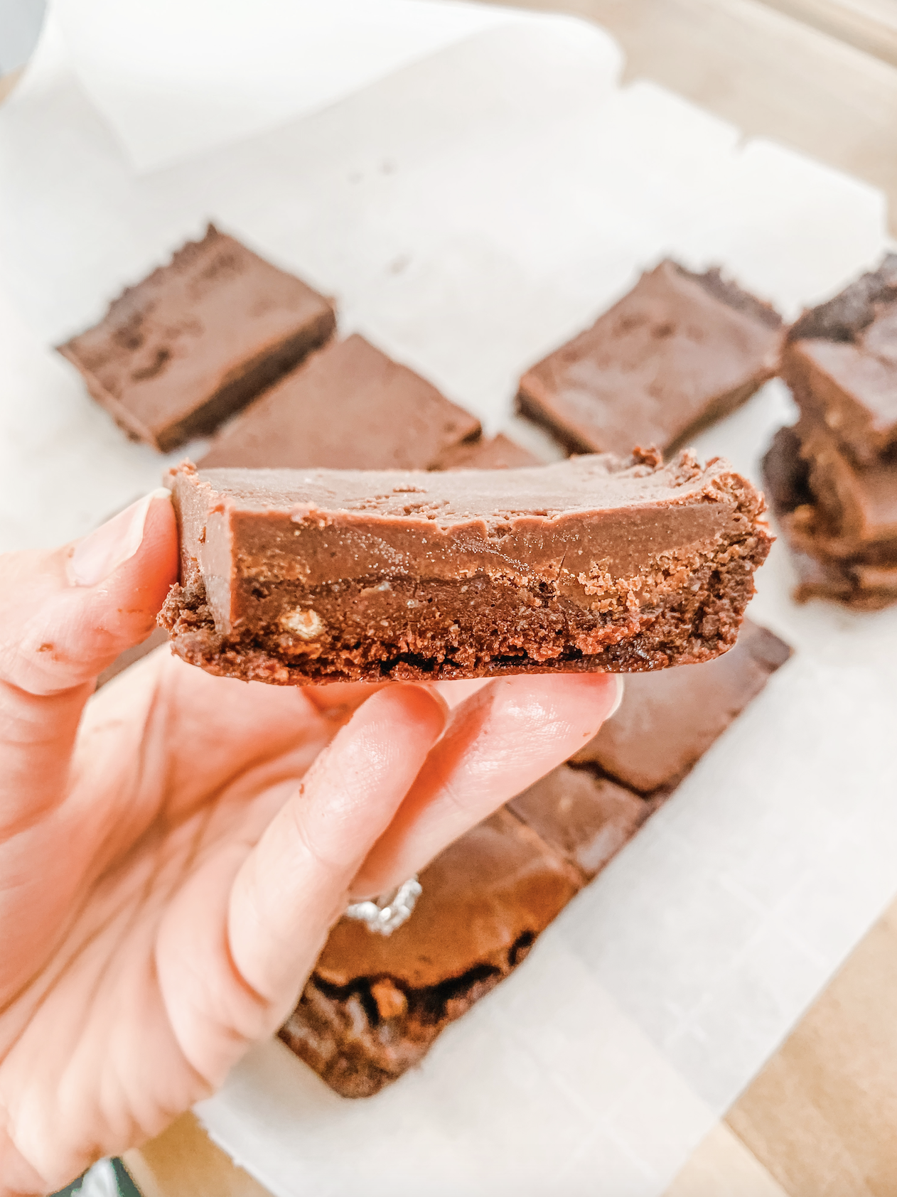 Brownie cashew fudge bars - Caitlin's Table