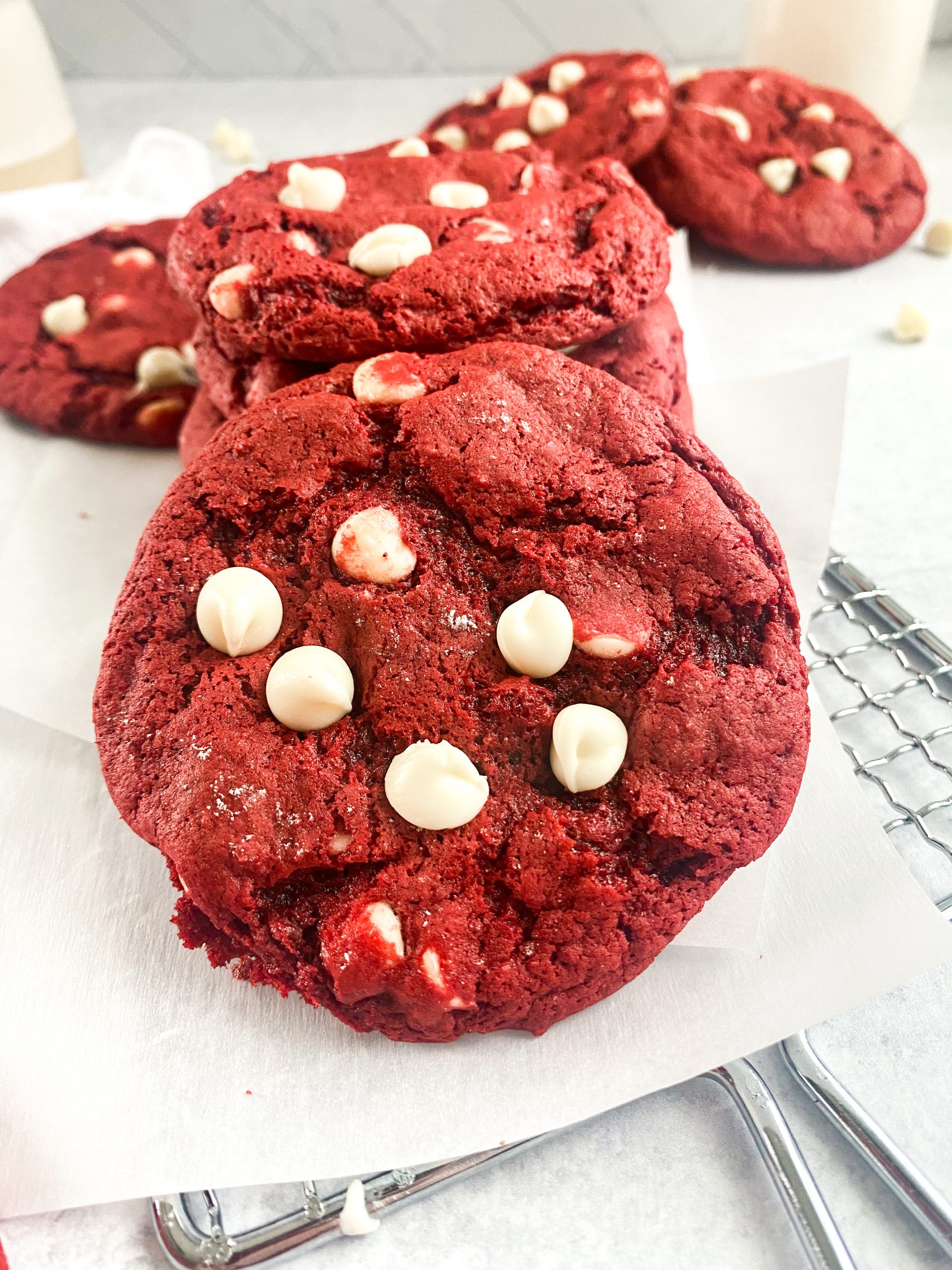 Red Velvet Cake Mix Cookies - Caitlin's Table