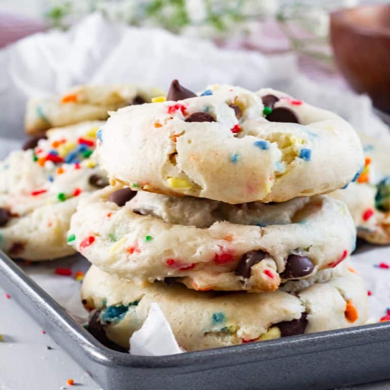 Cake Batter Chocolate Chip Cookies - Caitlin's Table