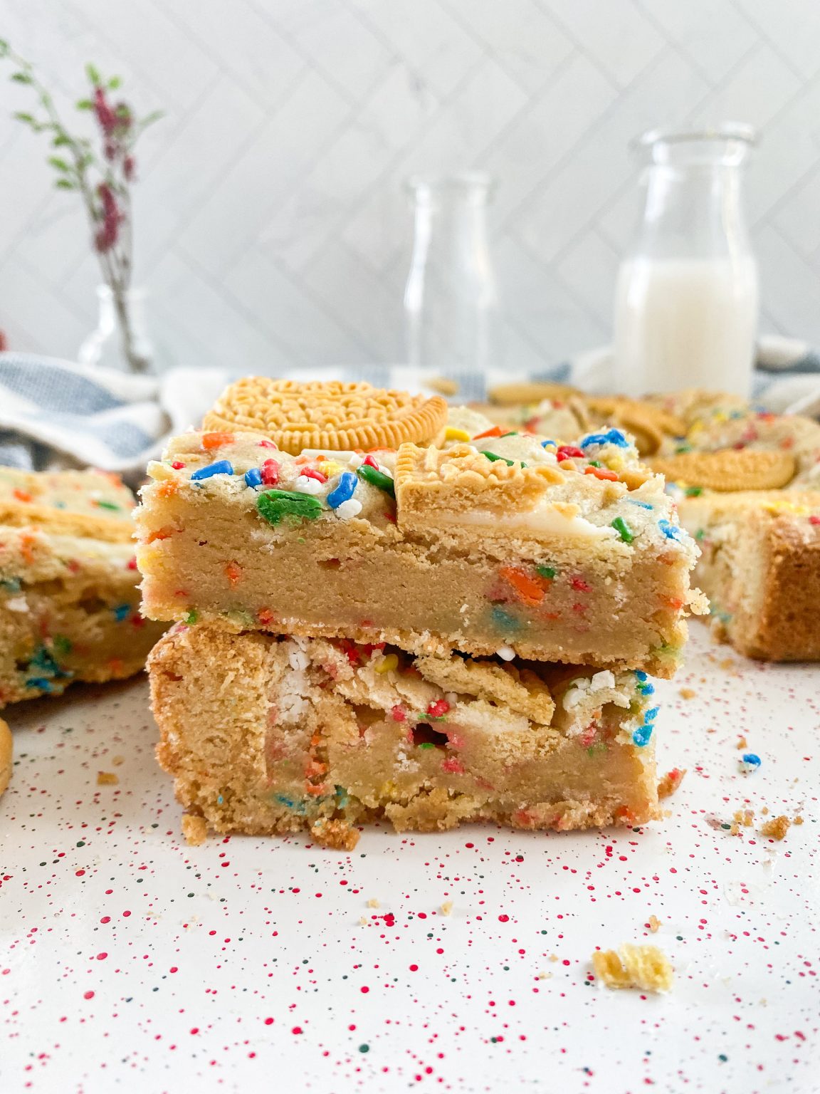 Birthday Oreo Blondies - Caitlin's Table