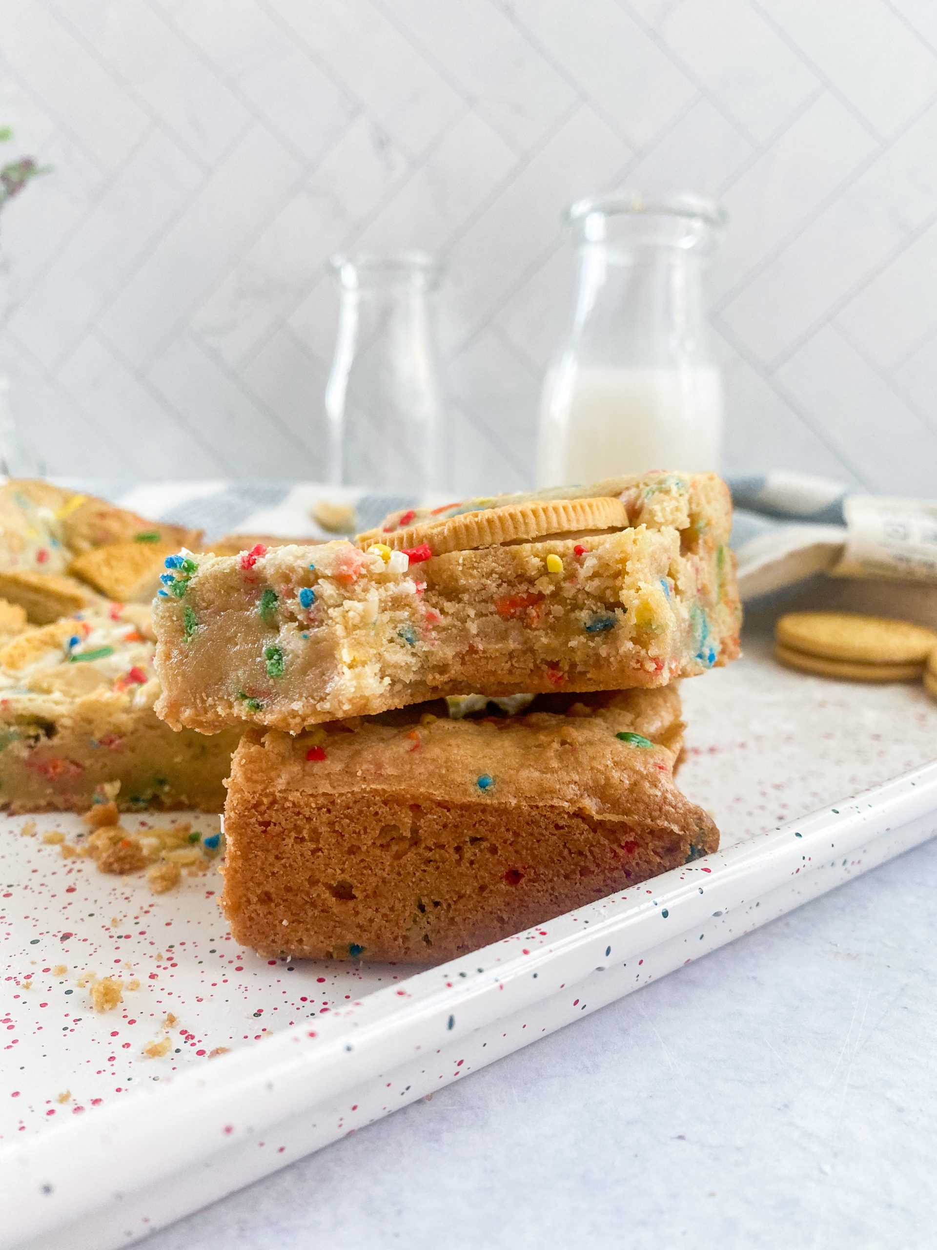 Birthday Oreo Blondies - Caitlin's Table