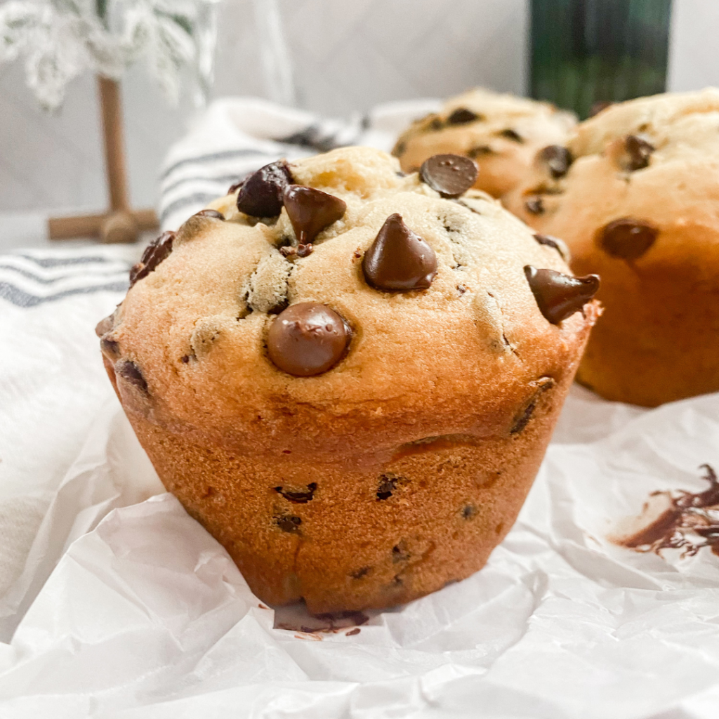 Bakery-Style Chocolate Chip Muffins - Caitlin's Table