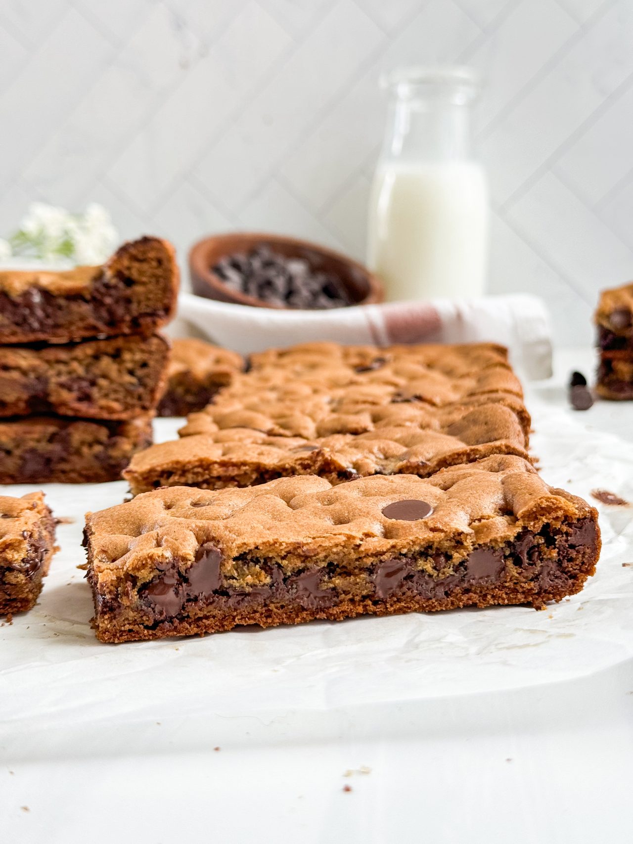 Egg Yolk Chocolate Chip Cookie Bars - Caitlin's Table