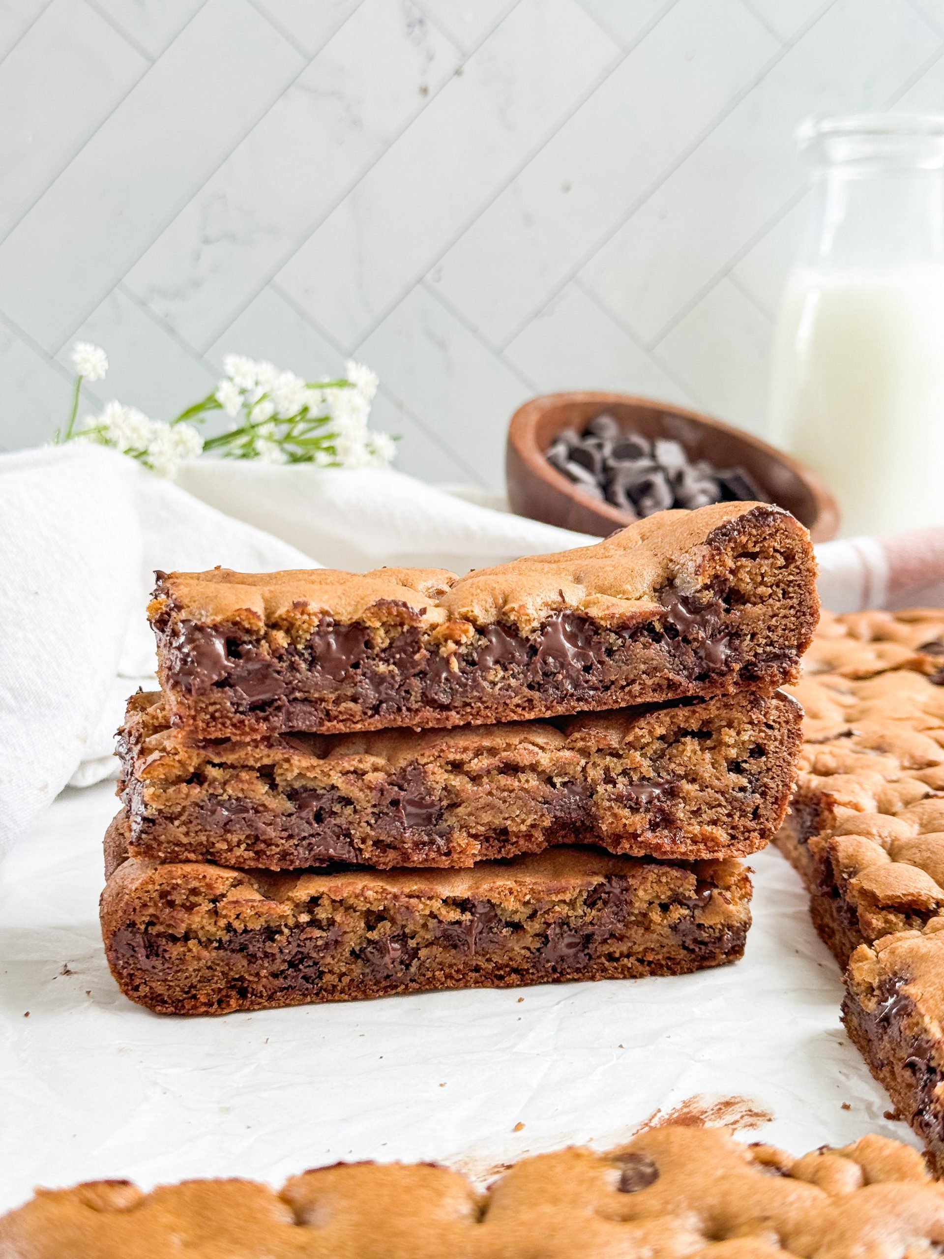 Egg Yolk Chocolate Chip Cookie Bars - Caitlin's Table