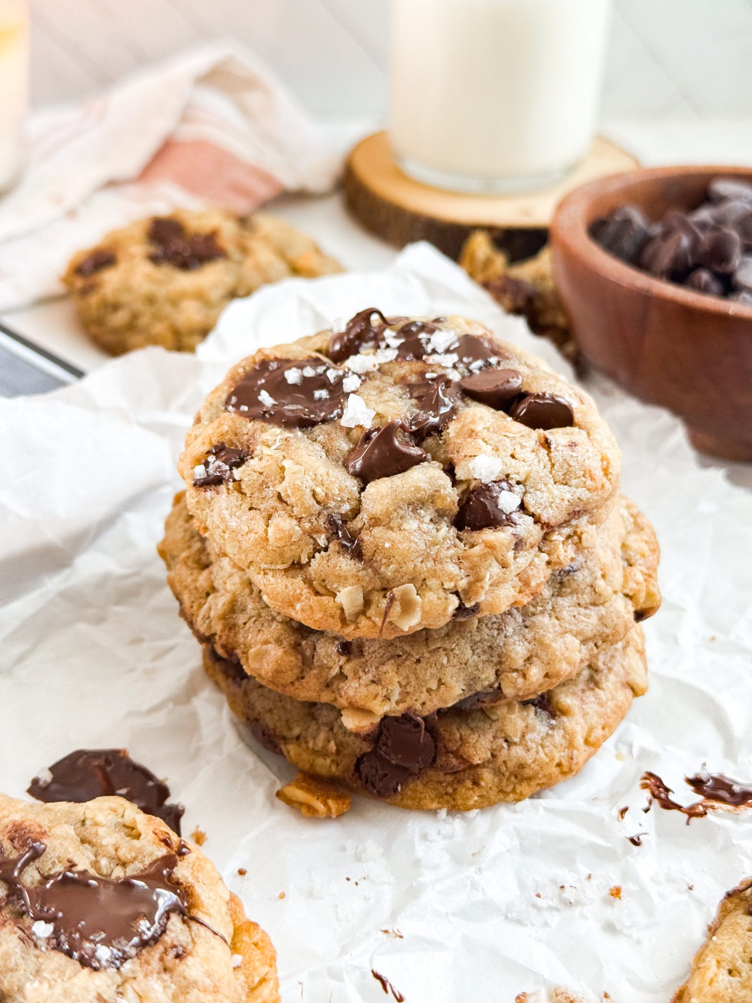 Brown Butter oatmeal chocolate chip cookies - Caitlin's Table