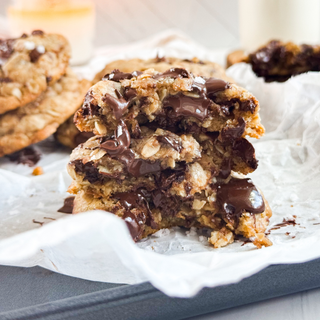 Brown Butter oatmeal chocolate chip cookies - Caitlin's Table