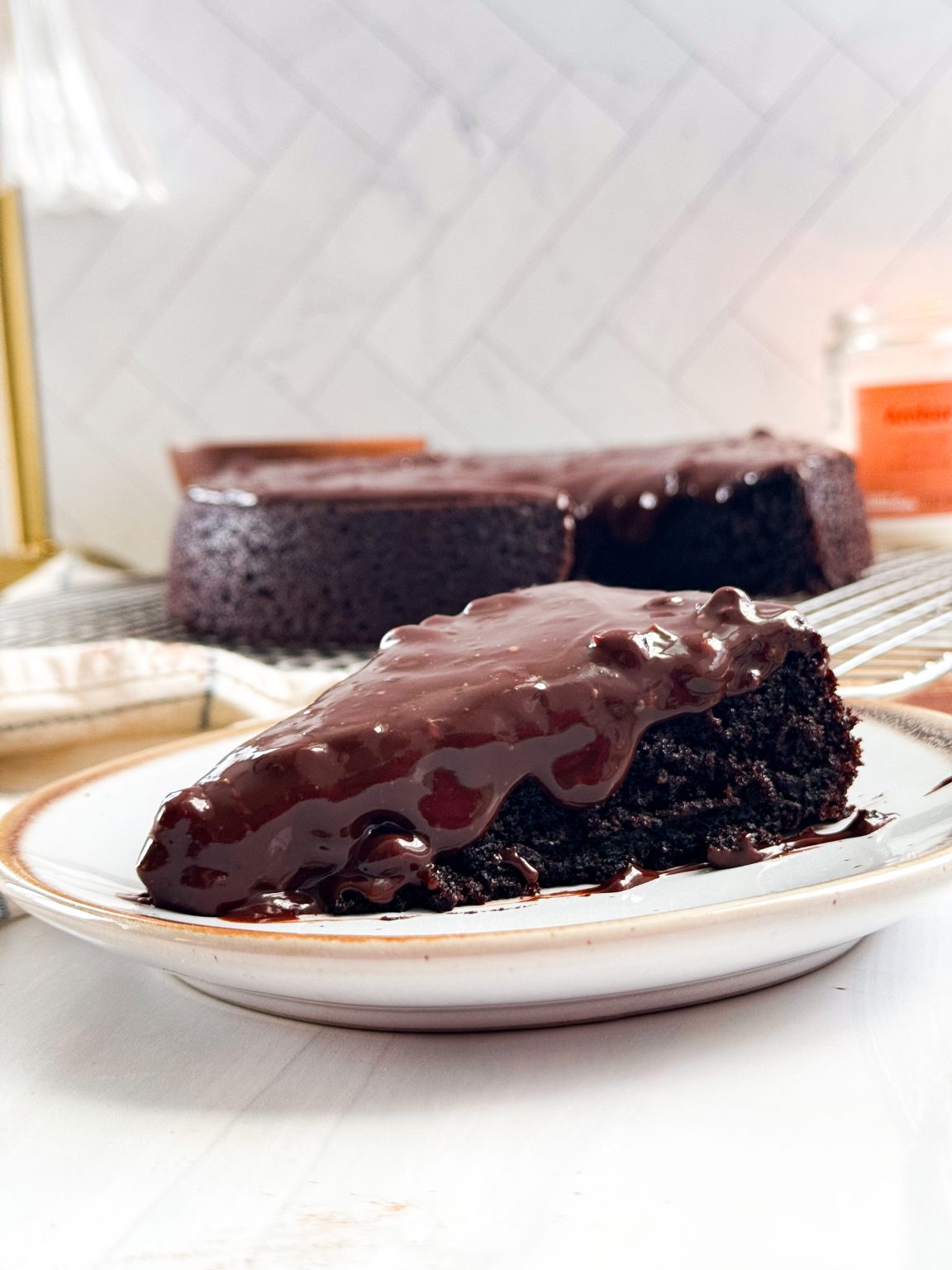 Single Layer Chocolate Fudge Cake - Caitlin's Table