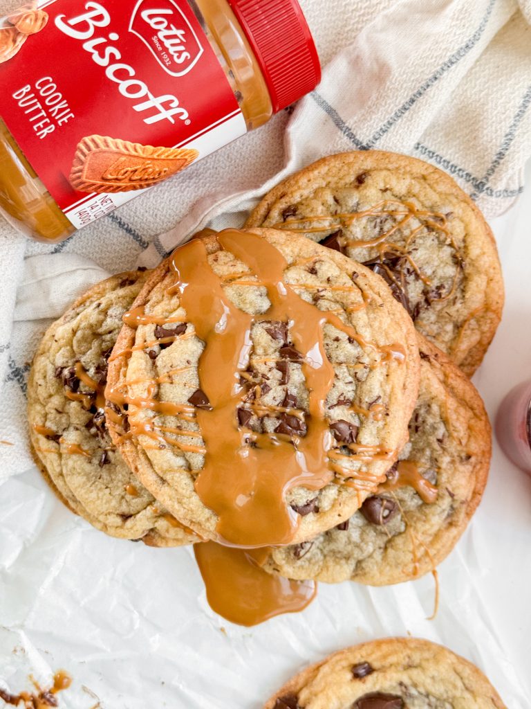 Biscoff Stuffed Chocolate Chip Cookies - Caitlin's Table