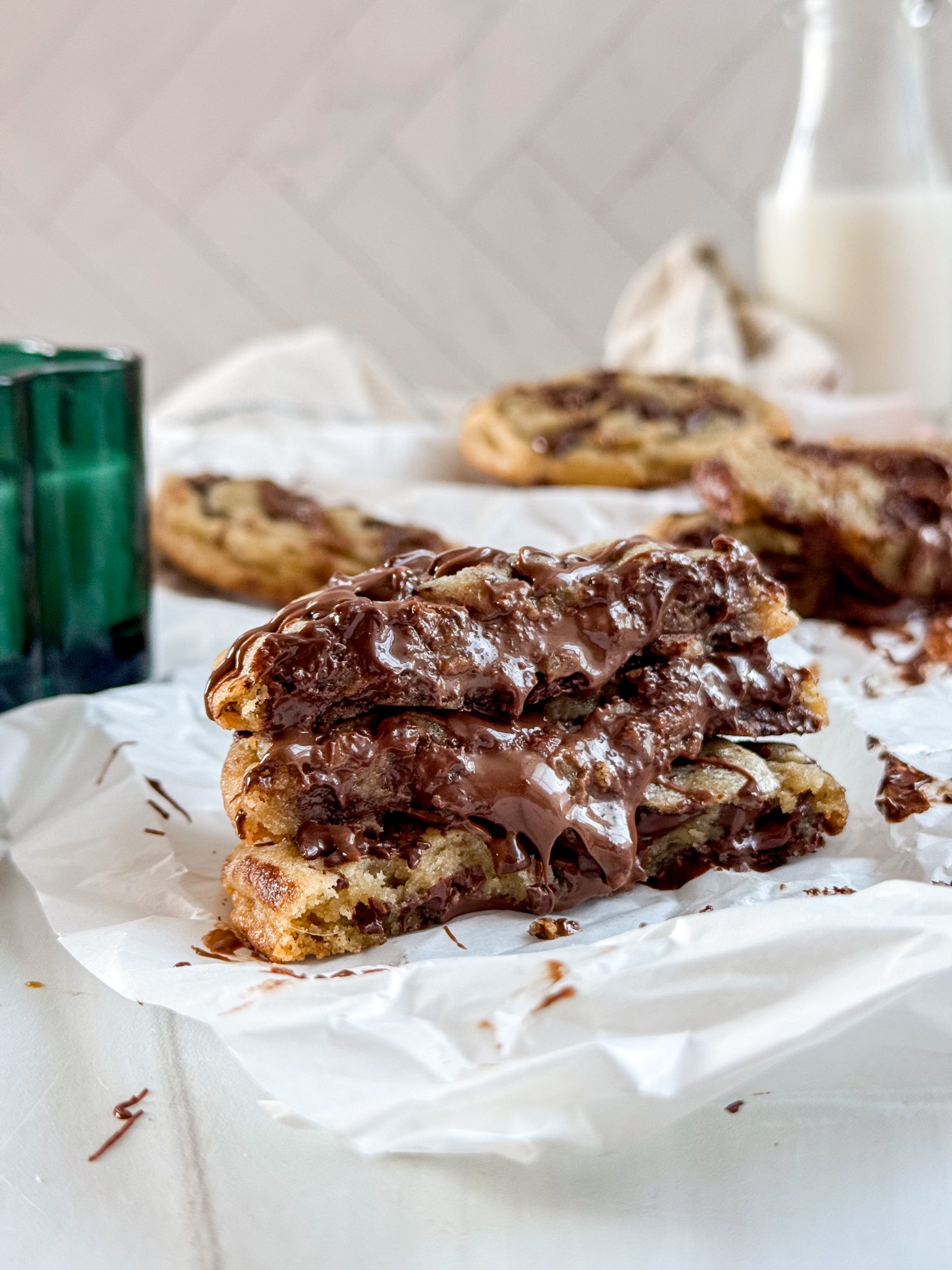 Nutella-Stuffed Chocolate Chip Cookies - Caitlin's Table