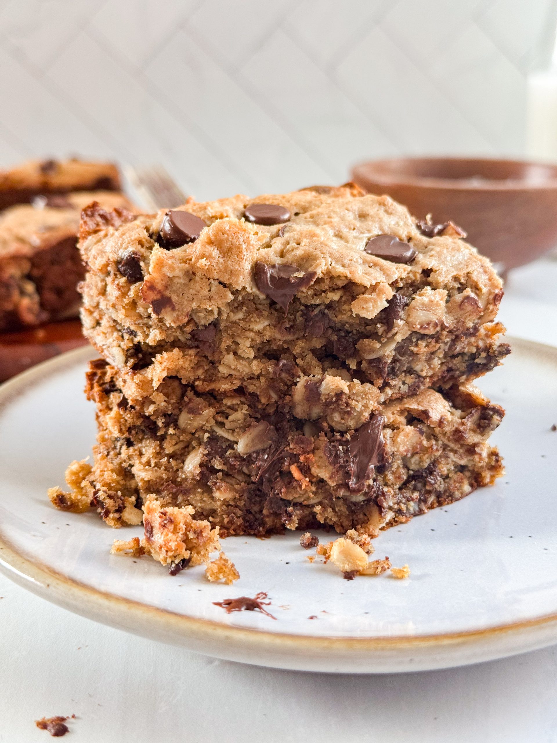 Soft-Baked Chocolate Chip Oatmeal Bars - Caitlin's Table